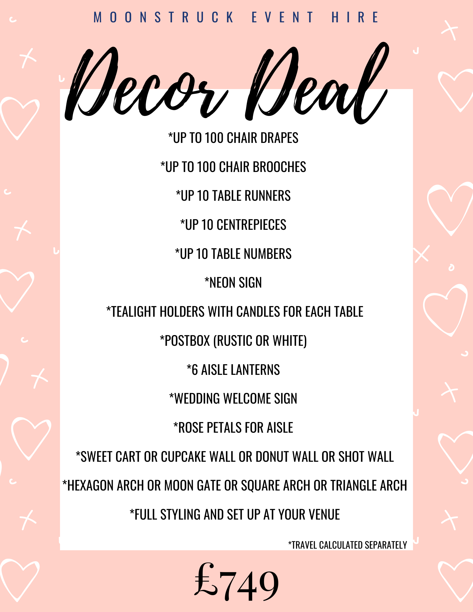 Prices – Moonstruck Event Hire